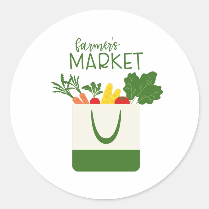 Farmers Market Classic Round Sticker | Zazzle