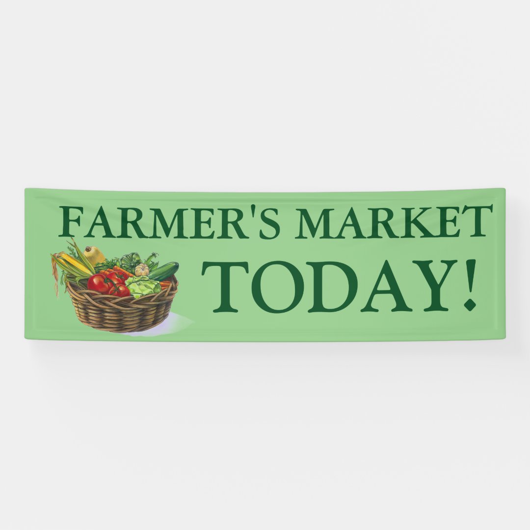 Farmer's Market customizable vegetable banner sign | Zazzle