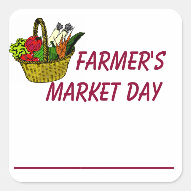 Farmer's Market Day Planning Sticker | Zazzle