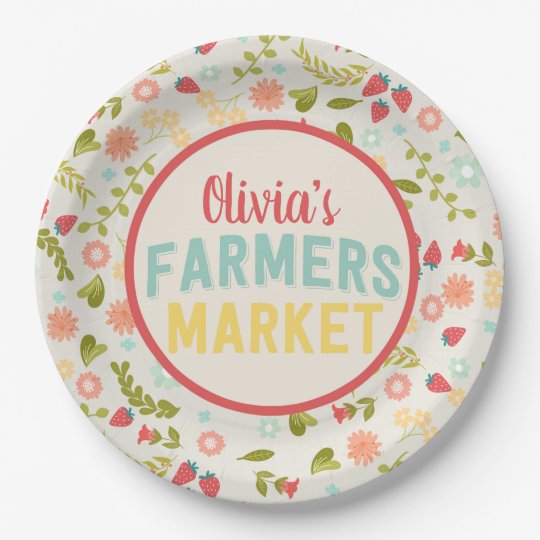 Farmers Market Floral Paper Plates | Zazzle.com