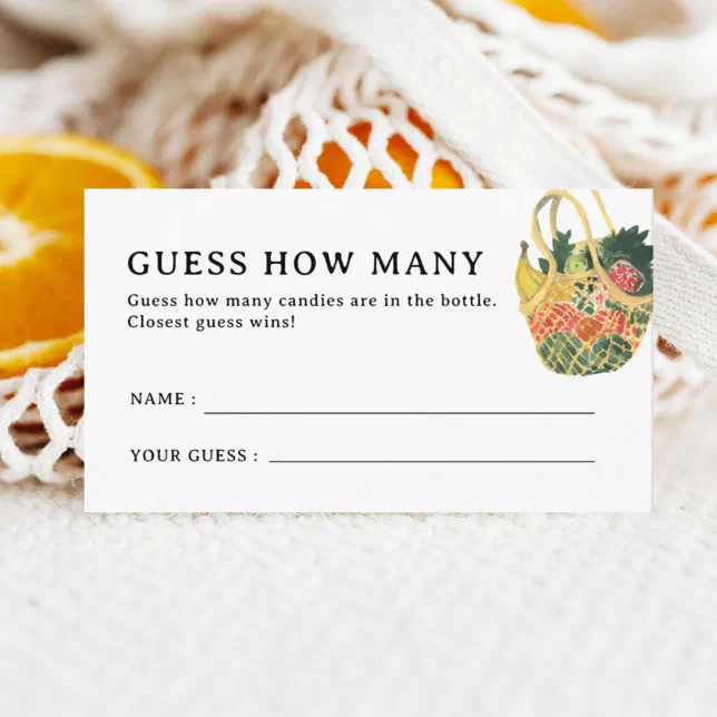 Farmers Market Guess How Many Baby Shower Games Enclosure Card | Zazzle