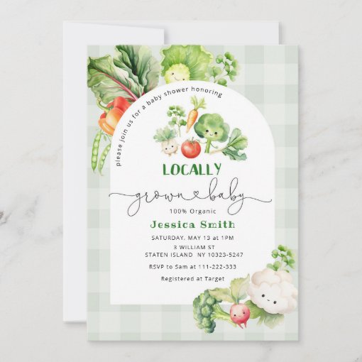 Farmers market Locally grown baby shower Invitation | Zazzle