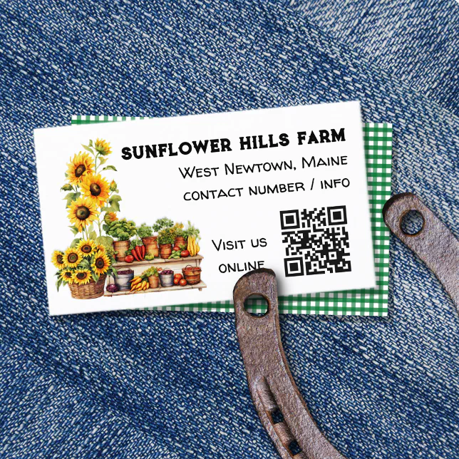 Farmers Market QR code Business Card | Zazzle