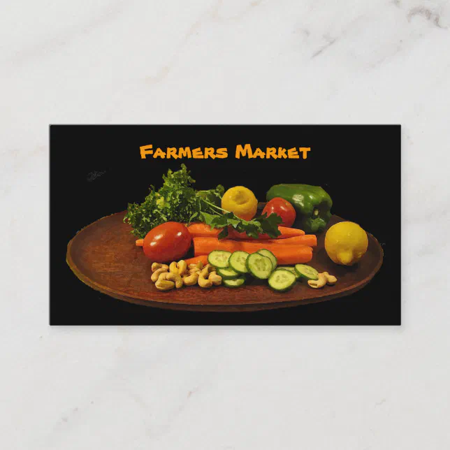 Farmers Market Vegetable Plate Business Card | Zazzle
