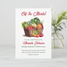 Farmer's Off the Market Fresh Basket Bridal Shower Invitation | Zazzle