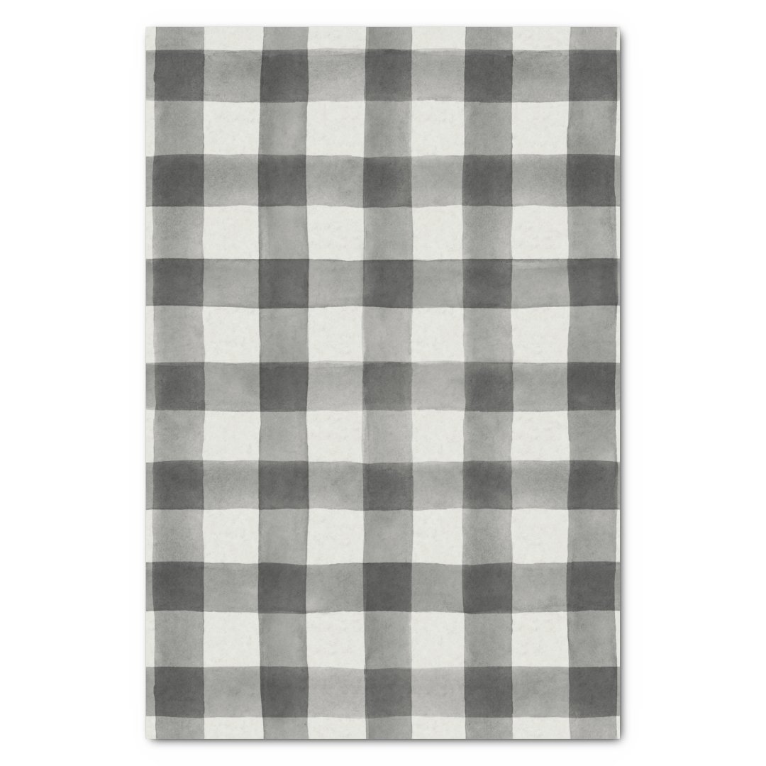 Farmhouse Black & White Buffalo Plaid Tissue Paper | Zazzle