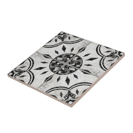 Farmhouse Black White Pattern Country Chic Rustic Ceramic Tile | Zazzle