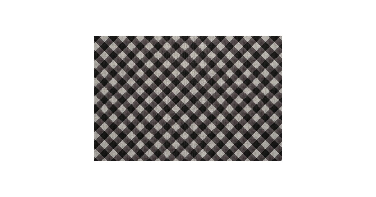 Farmhouse Buffalo Plaid Check Patterned Linen Fabric | Zazzle