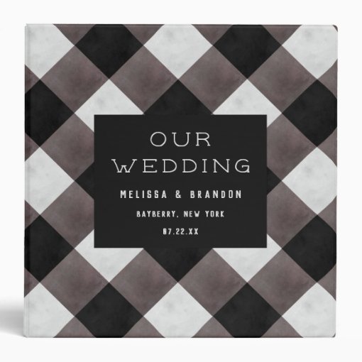 Farmhouse Buffalo Plaid Check Wedding Photo Album 3 Ring Binder | Zazzle