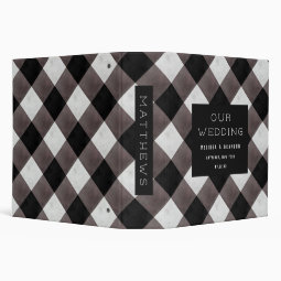 Farmhouse Buffalo Plaid Check Wedding Photo Album 3 Ring Binder | Zazzle