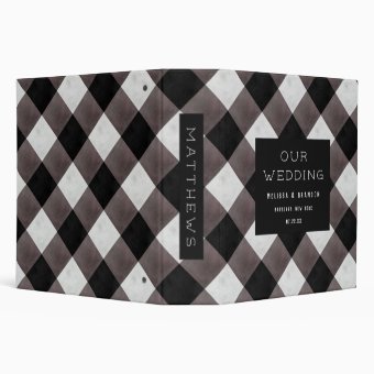 Farmhouse Buffalo Plaid Check Wedding Photo Album 3 Ring Binder | Zazzle