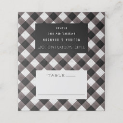 Farmhouse Buffalo Plaid Check Wedding Table Number Place Card | Zazzle