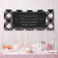 Farmhouse Buffalo Plaid Check Wedding Welcome Banner | Zazzle