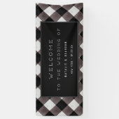 Farmhouse Buffalo Plaid Check Wedding Welcome Banner | Zazzle