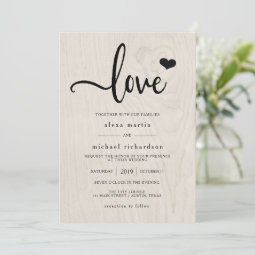 Farmhouse Chic | Modern Rustic Love Wedding Invitation | Zazzle