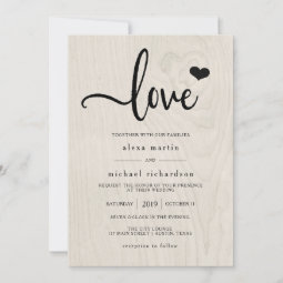 Farmhouse Chic | Modern Rustic Love Wedding Invitation | Zazzle