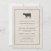 Farmhouse Chic | White Wood with Cow Wedding Invitation | Zazzle
