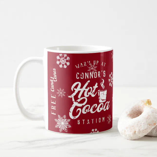 Farmhouse Christmas Custom Family Hot Cocoa Coffee Mug | Zazzle