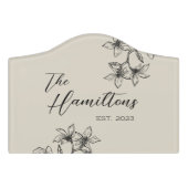 Farmhouse Floral Custom Established Year Door Sign | Zazzle