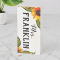 Farmhouse Floral Teacher's Name Wood Desk Sign | Zazzle