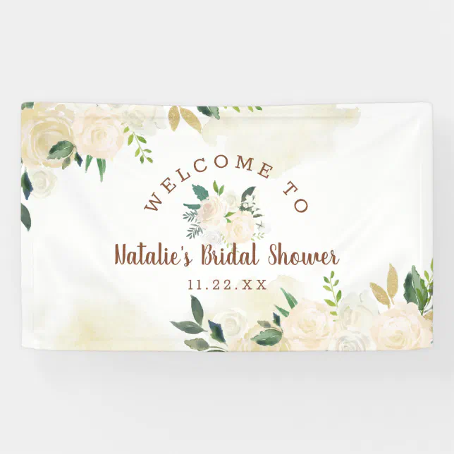 Farmhouse Fresh Rustic Chic Bridal Shower Welcome Banner | Zazzle
