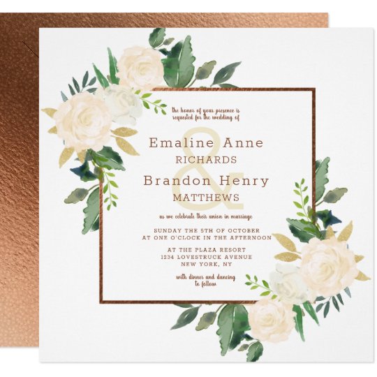 Farmhouse Fresh Rustic Country Fall Square Wedding Invitation | Zazzle.com