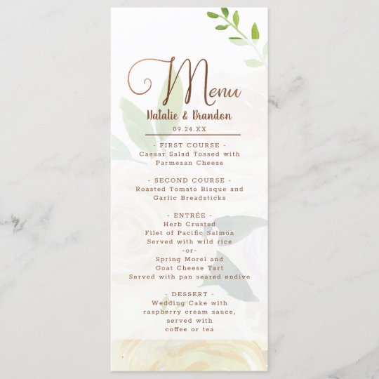 Farmhouse Fresh Rustic Country Floral Dinner Menu | Zazzle.com
