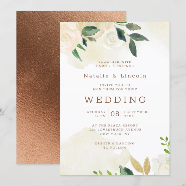 Farmhouse Fresh Rustic Country Floral Fall Wedding Invitation | Zazzle