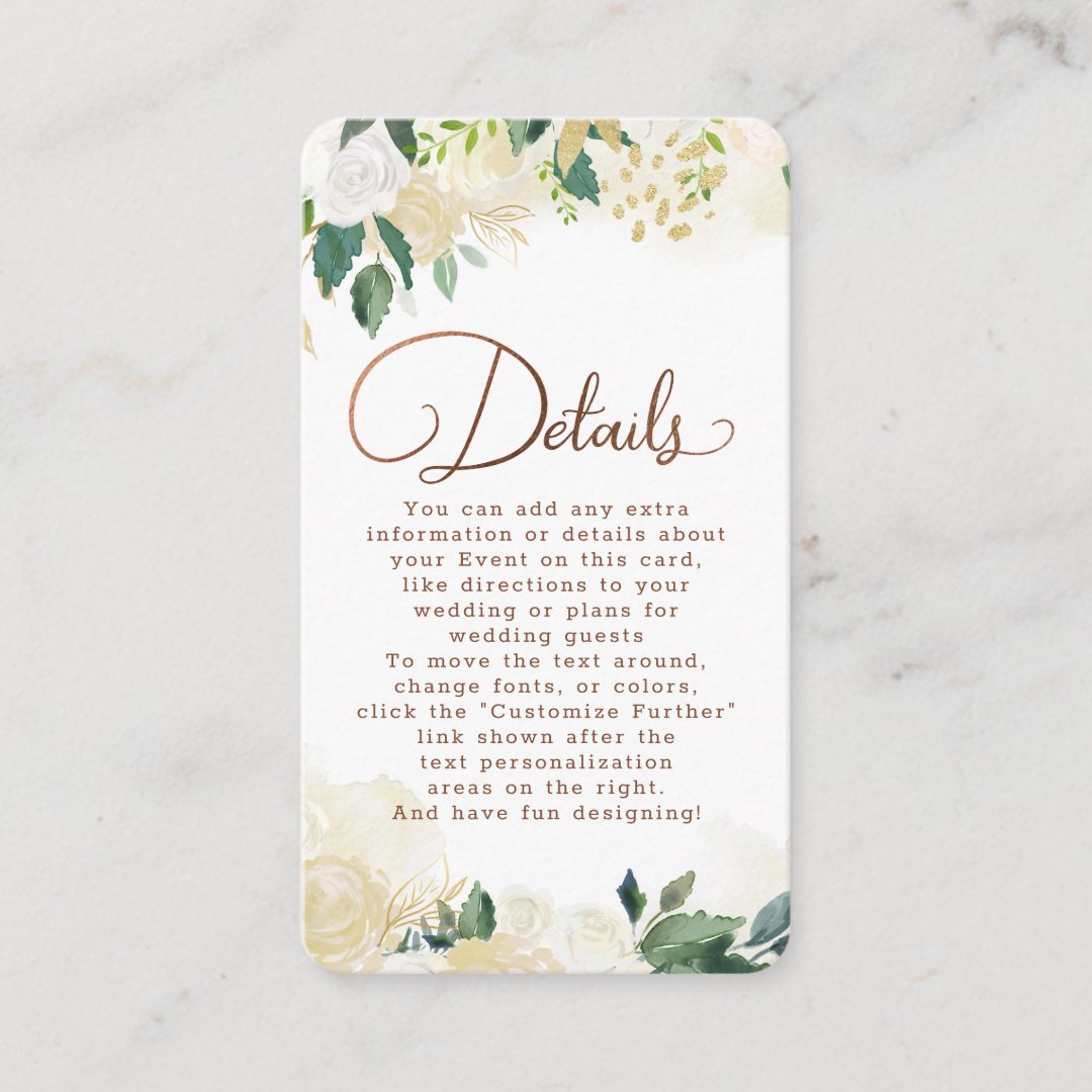 Farmhouse Fresh Rustic Country Wedding Details Enclosure Card | Zazzle
