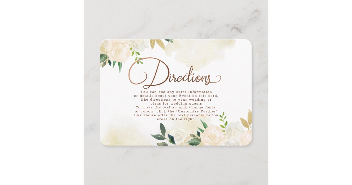 Farmhouse Fresh Rustic Country Wedding Directions Enclosure Card | Zazzle