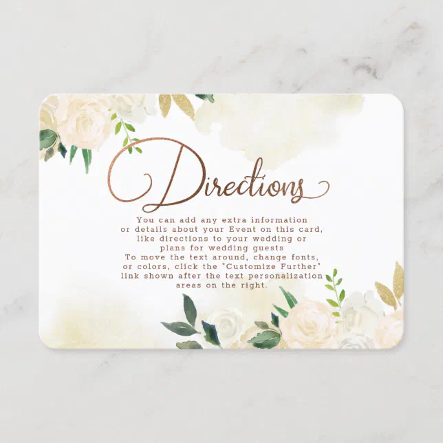 Farmhouse Fresh Rustic Country Wedding Directions Enclosure Card | Zazzle