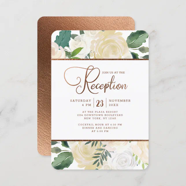 Farmhouse Fresh Rustic Country Wedding Reception Invitation | Zazzle