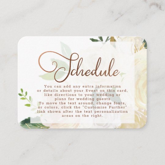 Farmhouse Fresh Rustic Country Wedding Schedule Enclosure Card | Zazzle.com
