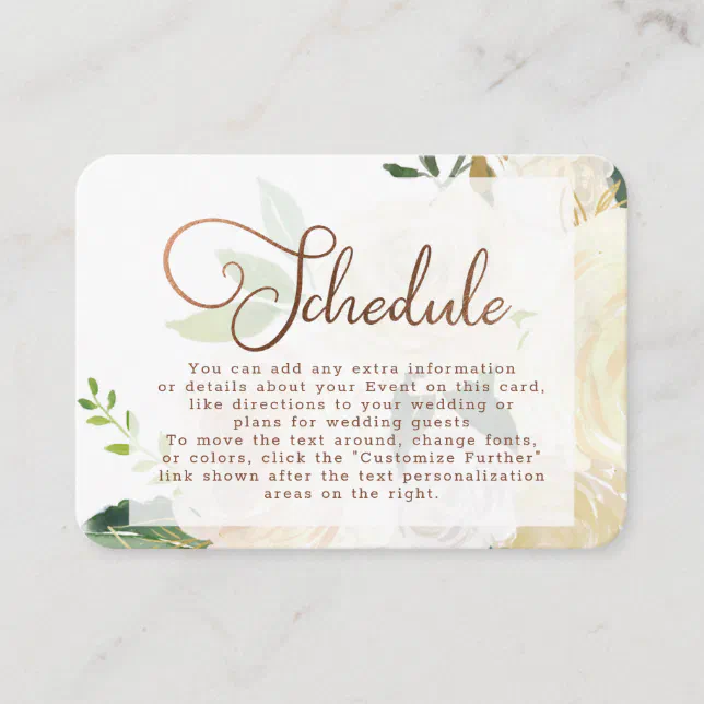 Farmhouse Fresh Rustic Country Wedding Schedule Enclosure Card | Zazzle