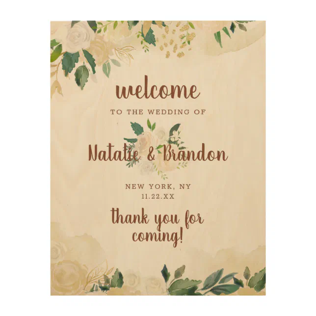 Farmhouse Fresh Rustic Country Wood Welcome Sign | Zazzle