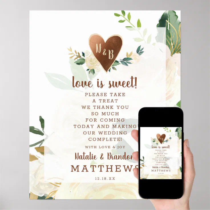 Farmhouse Fresh Rustic Love is Sweet Wedding Sign | Zazzle