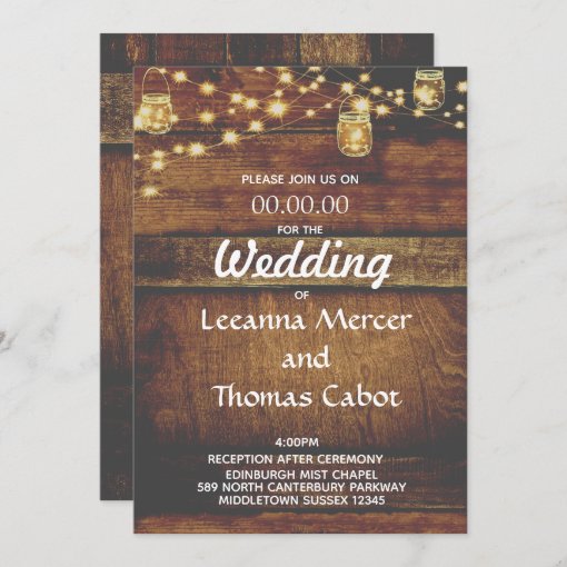 Farmhouse Glam Rustic Wood Wedding Invitation | Zazzle