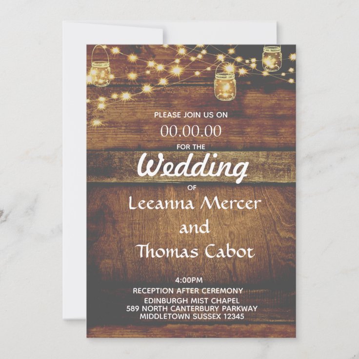 Farmhouse Glam Rustic Wood Wedding Invitation | Zazzle