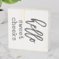 Farmhouse Hello Sweet Cheeks Bathroom Wood Sign | Zazzle