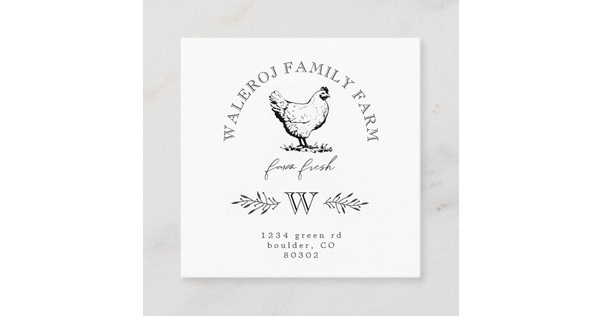 farmhouse modern chicken farm business card | Zazzle