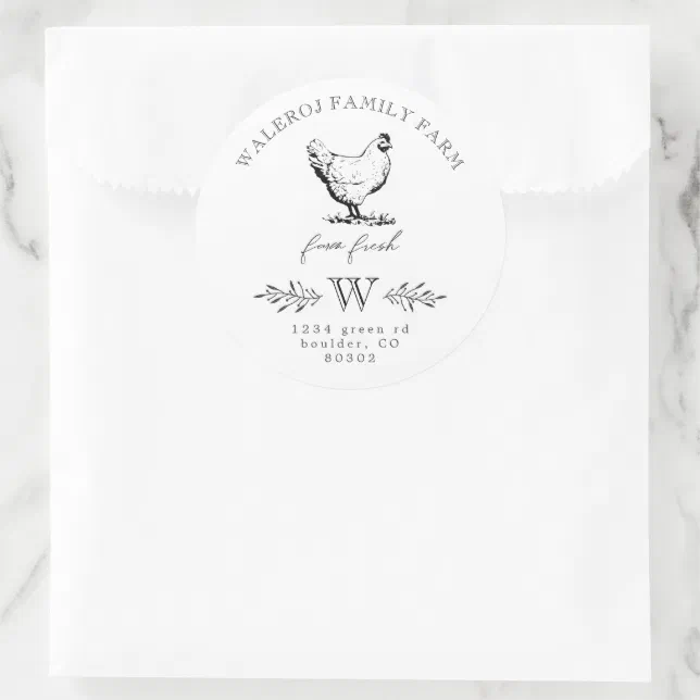 Farmhouse Modern Chicken Farm Classic Round Sticker | Zazzle