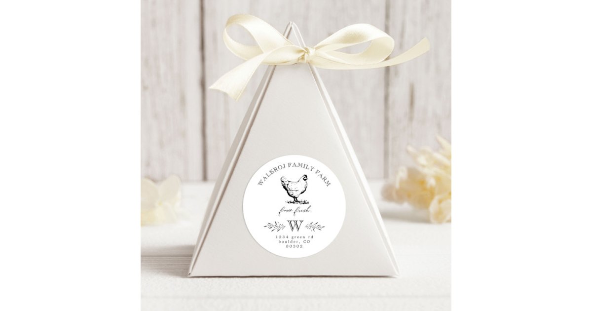 Farmhouse Modern Chicken Farm Classic Round Sticker | Zazzle