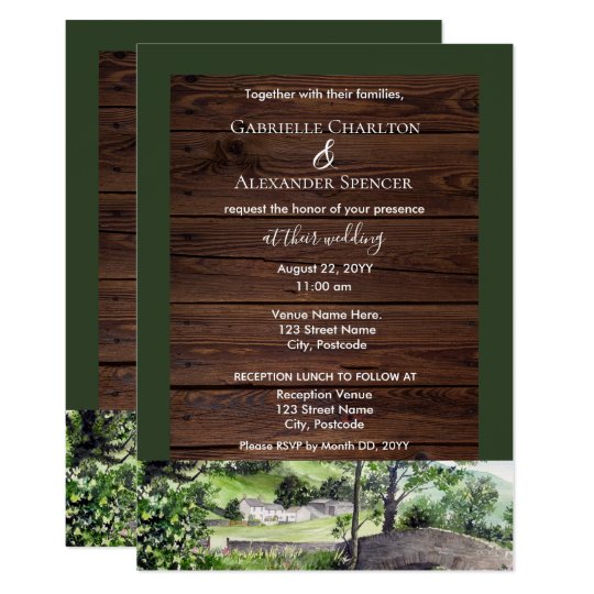 Farmhouse near Thirlmere Wedding Invitation | Zazzle.com