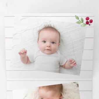 Farmhouse Photo Card Shiplap & Magnolia Wreath | Zazzle
