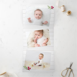Farmhouse Photo Card Shiplap & Magnolia Wreath | Zazzle