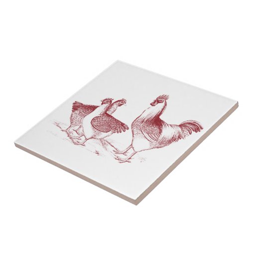 Farmhouse rustic chicken animals kitchen ceramic tile | Zazzle