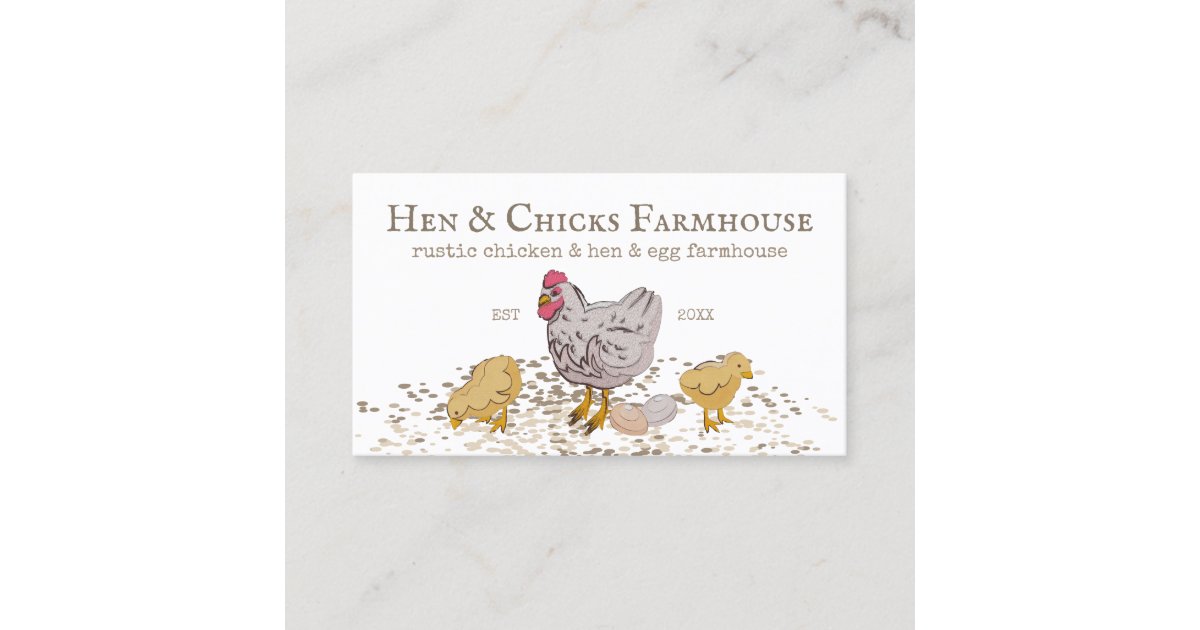 Farmhouse Rustic Chicks Hen Farm Business Card | Zazzle