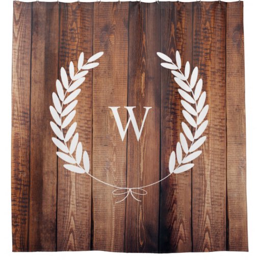 Farmhouse Rustic Country Bow Laurels Wood Planks Shower Curtain Zazzle