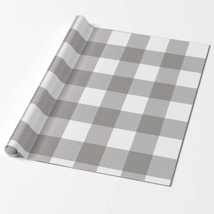 Farmhouse Rustic Grey & White Buffalo Plaid Square Wrapping Paper ...