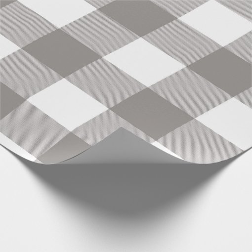 Farmhouse Rustic Grey & White Buffalo Plaid Square Wrapping Paper | Zazzle
